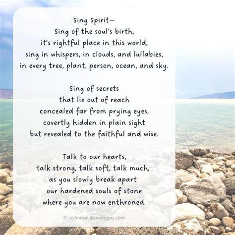 Sing Ways In Which The Holy Spirit Talks To Us Poetry Joy