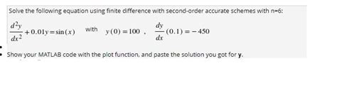 Solved Solve The Following Equation Using Finite Difference