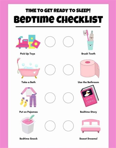 Printable Bedtime Routine Chart Download Free Free Download And Print