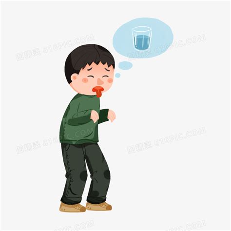 手绘卡通男生口渴元素图片免费下载png素材编号vd9idn269图精灵