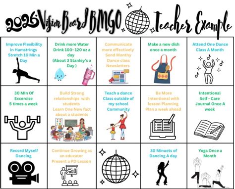 2026 Dance Class Vision Board Bingo By As Taught By Coach Ro Tpt