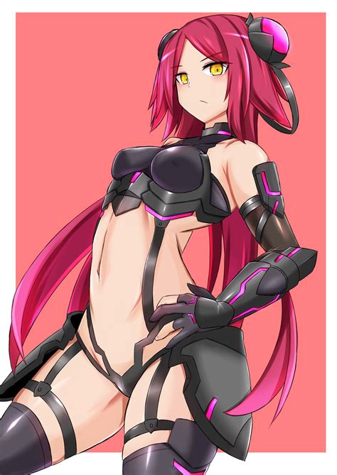 Rule 34 Action Taimanin Artist Request Breasts Chinese Girl Female Long Hair Red Hair