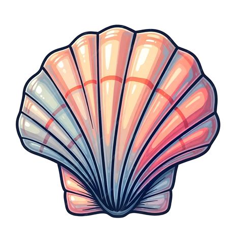 Seashell Clipart Cartoon Style Vector Illustration Premium Ai