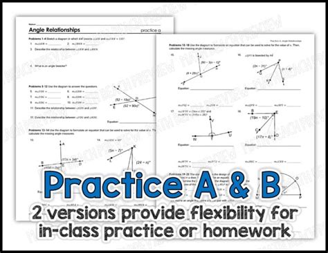 Angle Addition And Relationships With Constructions Notes Practice