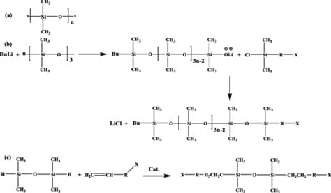 A Chemical Structure Of Pdms Synthesis Routes For B Functional