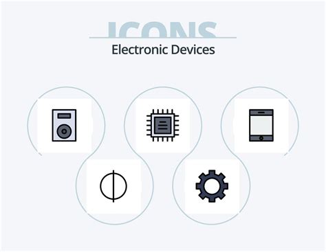 Devices Line Filled Icon Pack 5 Icon Design. hardware. devices. database. computer. flash drive ...