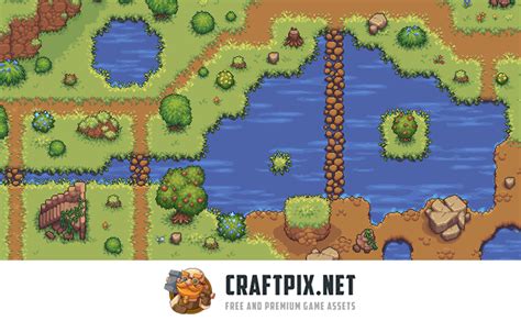 Grassland Top Down Tileset Pixel Art Download