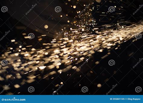 Sparks In Dark Metal Grinding Lights Stock Image Image Of Bright
