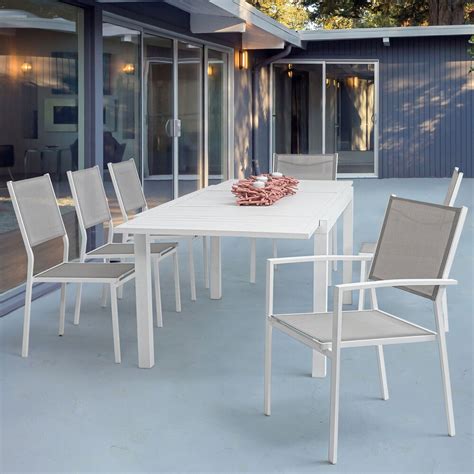 Lot De 6 Chaises De Jardin 57x60x88 Cm En Aluminium Blanc Louna