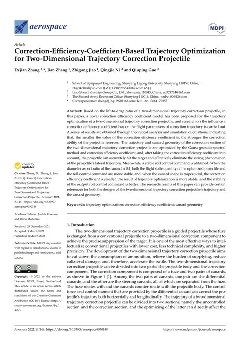 Pdf Correction Efficiency Coefficient Based Trajectory Optimization For Two Dimensional