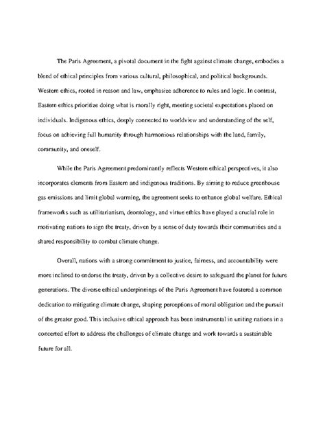 Phl Module 5 Short Paper Ethical Perspectives In The Paris Agreement