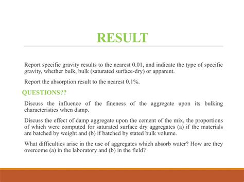 Experiment 02 Specific Gravity And Absorption Capacity Of Coarse Aggregate Pptx