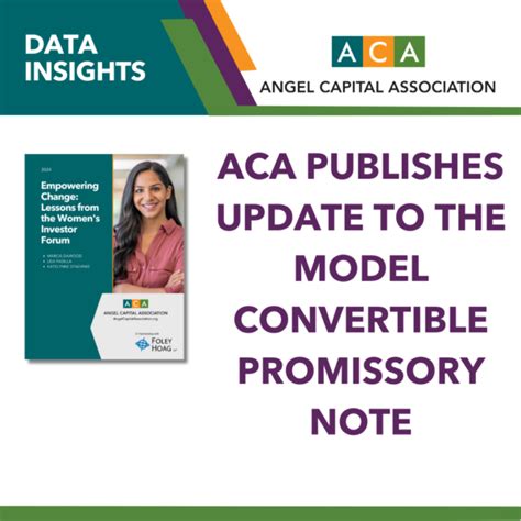Aca Releases Update To The Model Convertible Promissory Note Angel