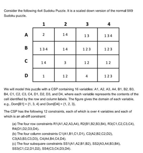 consider the following 4x4 sudoku puzzle it is a