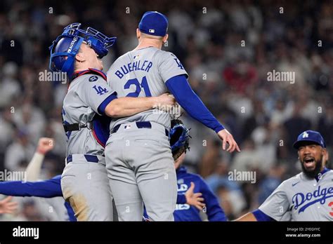 Los Angeles Dodgers Walker Buehler 21 And Will Smith Celebrate After