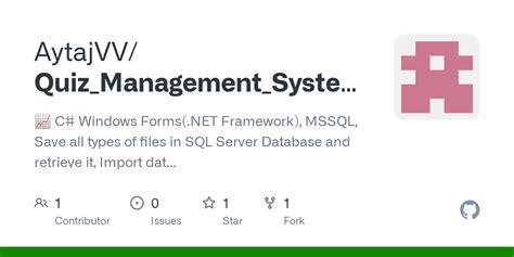 github aytajvv quiz management system 📈 c windows forms