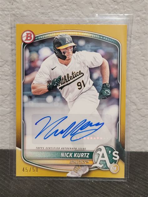 Nick Kurtz 2025 Bowman Bpa Nk Prospect Auto Gold Border 50 Price