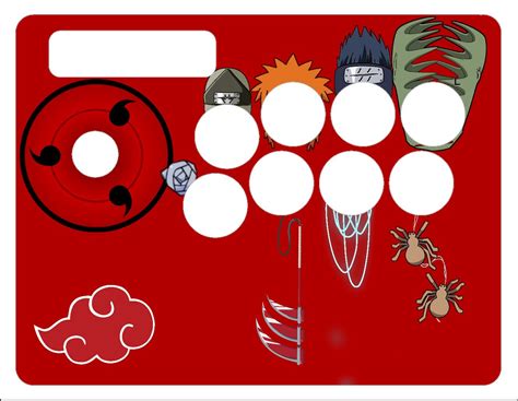 Each Buttons A Different Akatsuki Member Excluding Obito With Itatchis Sharingan As The Stick