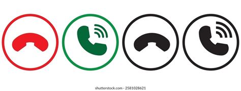 Phone Call Icon Answer Accept Decline Stock Vector Royalty Free 2581028621 Shutterstock