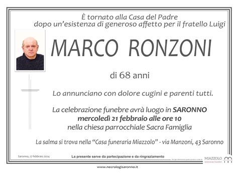 Marco Ronzoni Necrologi Online E Annunci Funebri