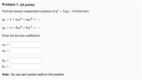 solved problem 1 25 ﻿points find two linearly independent