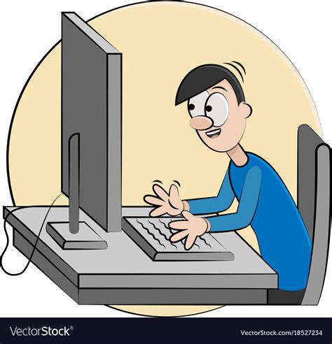 Happy Computer User Cartoon Cute Computer Clipart Free Download