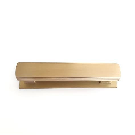 Satin Brass Square 4 Drawer Pull W Backplate Brass Etsy