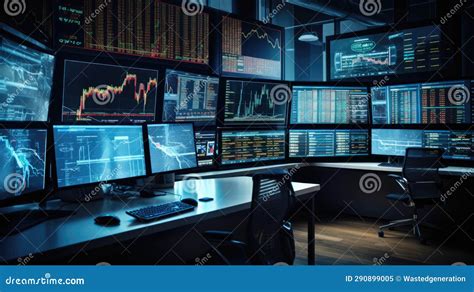 Analyzing Real Time Stock Chart Data On A Computer Multiple Monitors
