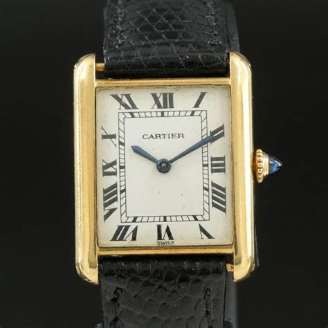 18k Cartier Tank Vintage Stem Wind Watch Ebth