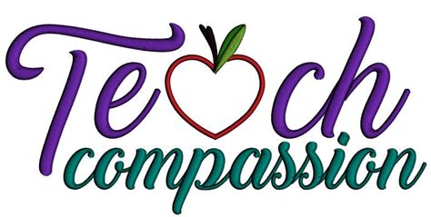 Teach Compassion Autism Awareness Applique Machine Embroidery Design D