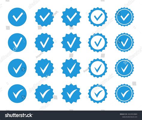 Check Mark Icons Profile Verification Check Stock Vector Royalty Free