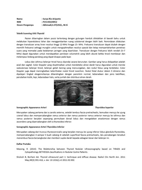 Usg Thyroid Poltekkes Kemenkes Jakarta 2 Prodi D4 Teknik Radiologi