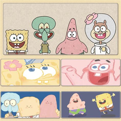 Spongebob Squarepants Mouse Pad Oversized Pai Star Anime Cartoon Two
