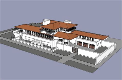 16 Projects Of Frank Lloyd Wright Architecture Sketchup 3d Models Cad