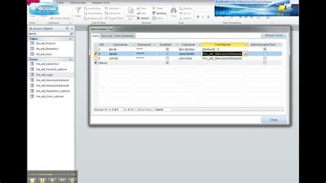 Microsoft Access Database Tutorial User Form Login Security Demo Youtube