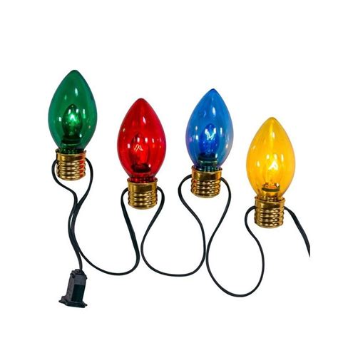 10 Light Multi Colored Giant C7 Bulb Light Set Light Bulb Bulb