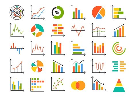 Graph And Chart Icons Diagram And Infographic Elements Business Data