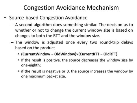 Congestion Avoidance In Tcp Ppsx