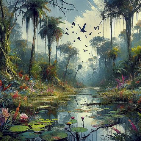 Download Ai Generated Jungle Swamp Royalty Free Stock Illustration