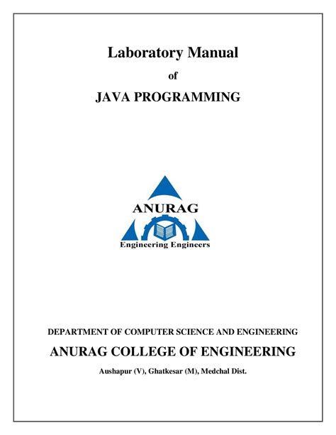Java Programming Master Manual 27 01 15complete 1 1 Laboratory Manual
