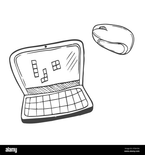 Doodle Illustrations Of Different Devices Laptop Smartphone Tablet