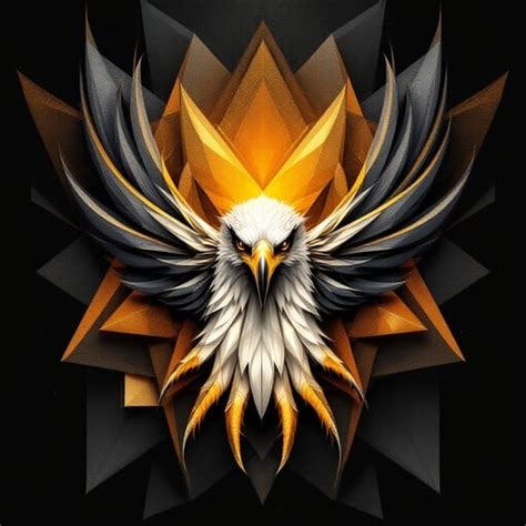 Free Geometric Eagle Emblem Image Eagle Geometric Amber Download