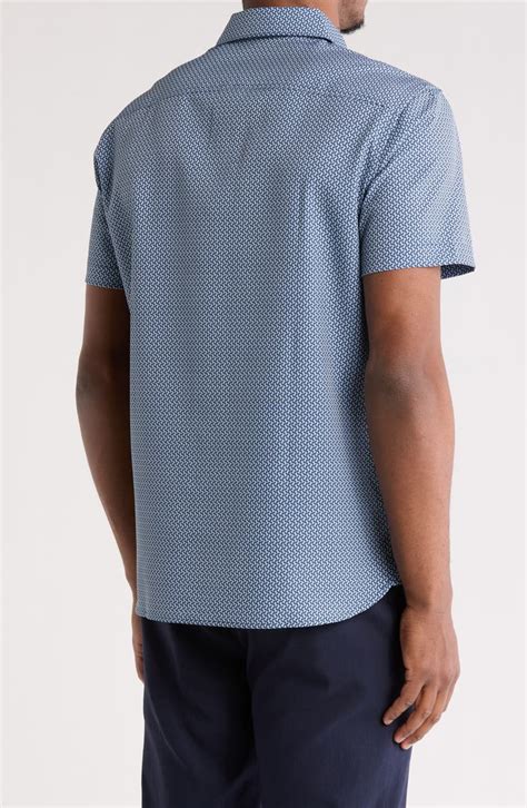 Perry Ellis Geometric Link Short Sleeve Button Up Shirt Nordstromrack