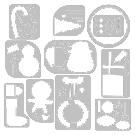 Sizzix Thinlits Die Set 11pk Christmas Minis By Tim Holtz Uk