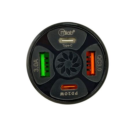 9273- Cargador 12V-32V, 4 Puertos , USB 3.0 y PD – Microlab