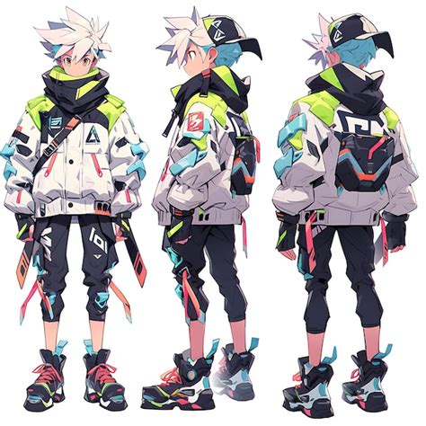 Premium Ai Image Character Anime Concept Androgynous Tall Boy With