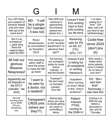 Gim Passive Bingo Card