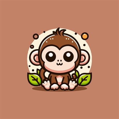 Premium Vector Adorable Monkey Graphic Featuring A Smiling Face And