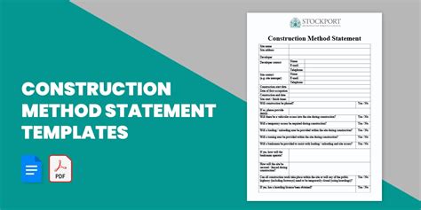 12 Free Construction Method Statement Templates In Pdf