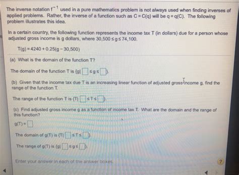 Solved The Inverse Notation F Used In A Pure Mathematics